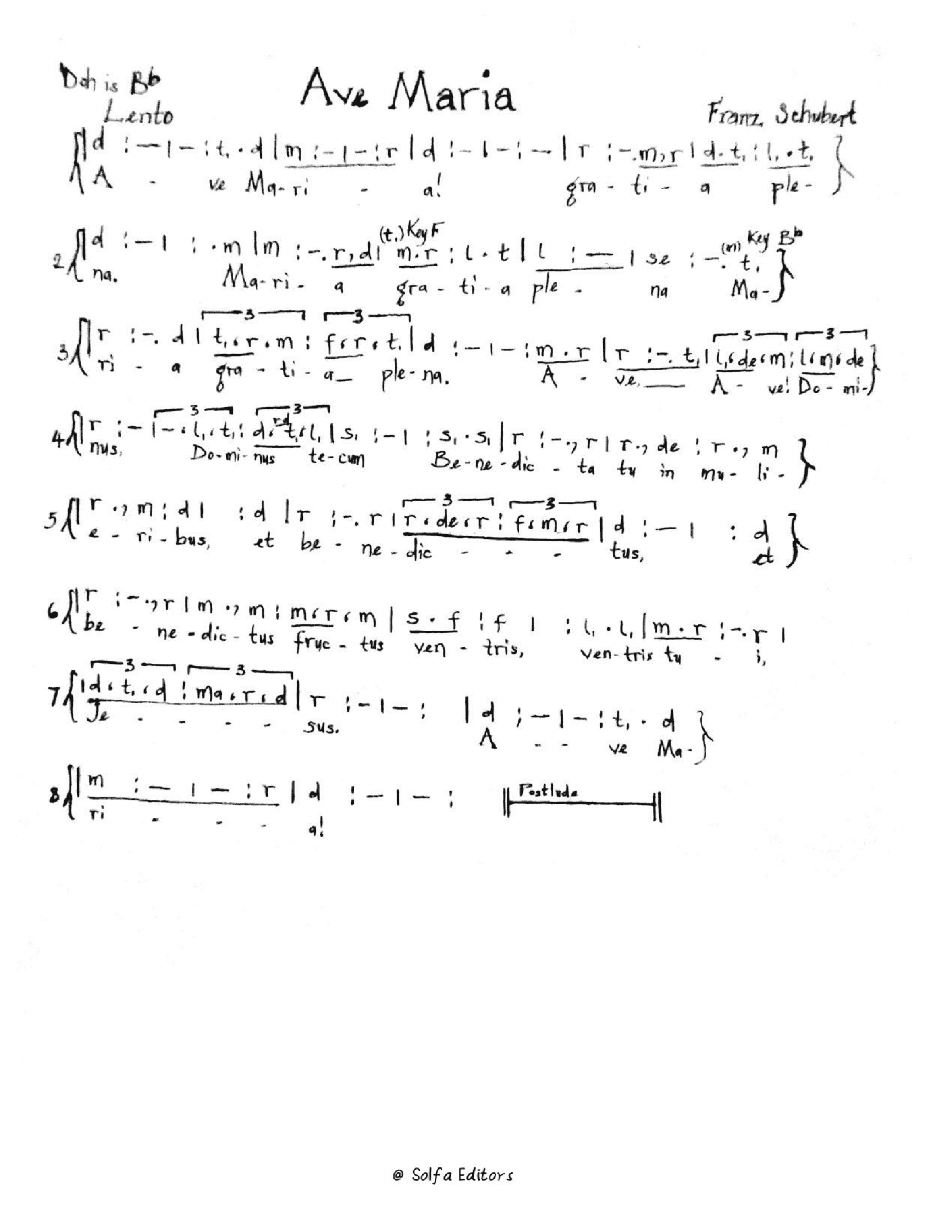 Ave Maria by frank schubert | ChoirScript.net